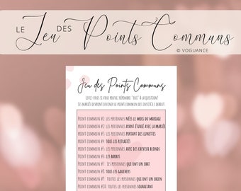 Jeux de Mariage Français: Jeu des Points Communs,Animation de mariage ...