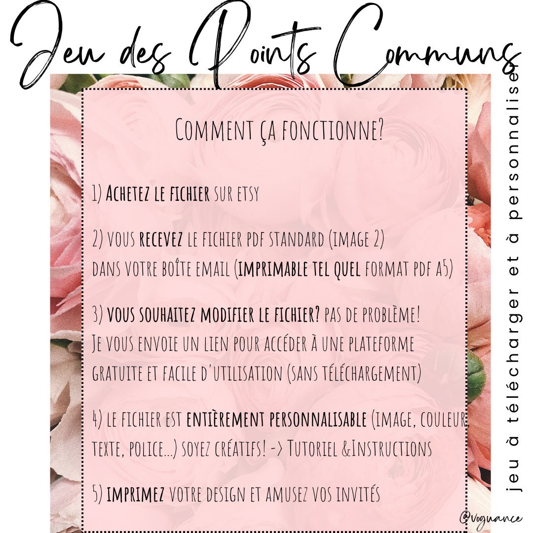 Jeux de Mariage Français: Jeu des Points Communs,Animation de mariage ...