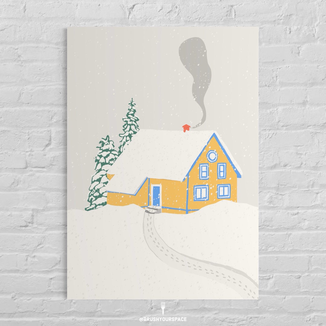 The Snow House | Cosy Winter Print - Etsy