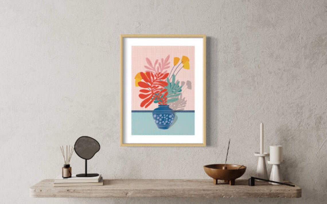 Flower Pot Print - Etsy