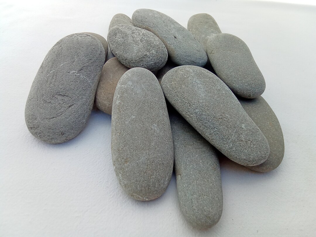 Oblong Sea Pebbles. Elongated Flat Stones 60-110 Mm (2.36-4.33") 30 Pcs ...