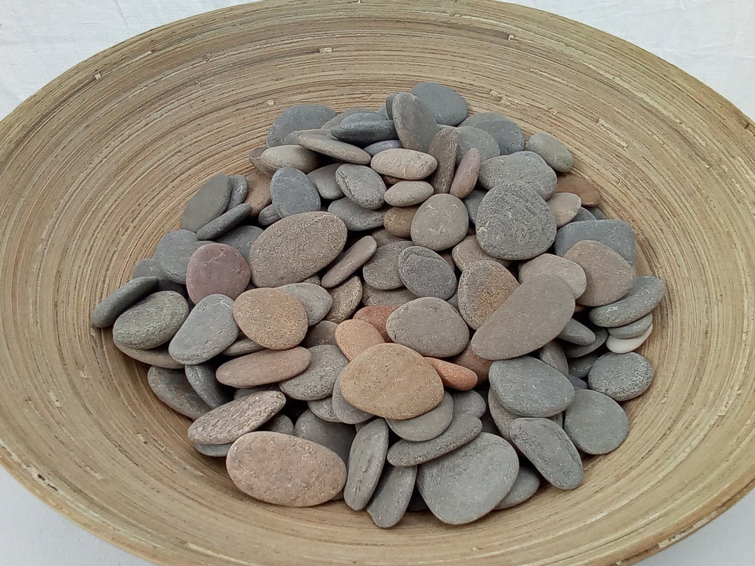 Small Sea Pebbles. Flat, Tiny Sea Stones. Gray Oval Pebbles 25-40 Mm (1 ...