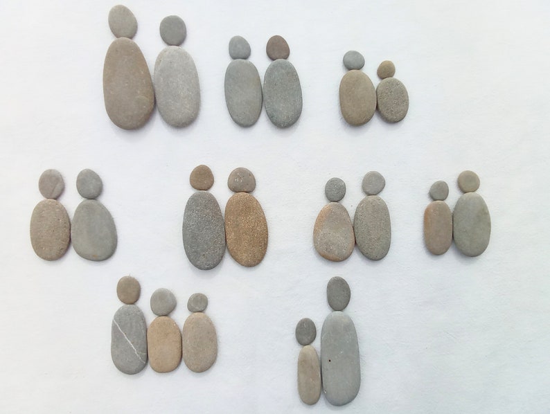 Pebble Art Supply. Set of 10 Small Human Figures 26-55 Mm 1-1.2 Natural ...
