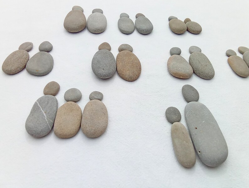 Pebble Art Supply. Set of 10 Small Human Figures 26-55 Mm 1-1.2 Natural ...