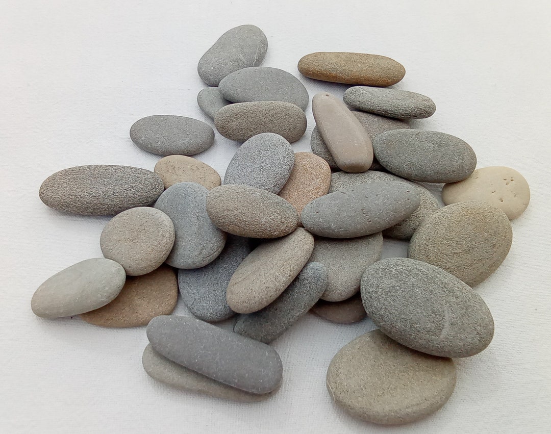 Elongated Flat Pebbles Art Supply. 24-35 Mm (1-1.3") Natural Flat ...