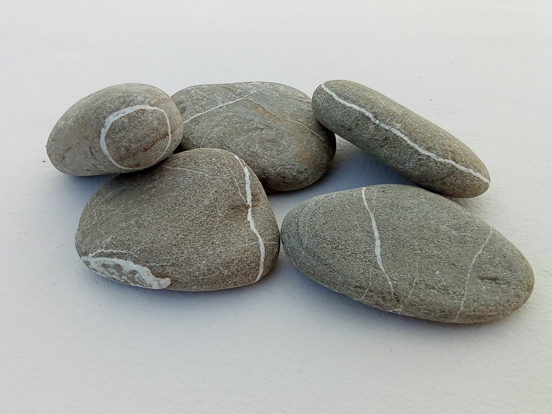 Stones With Stripes. 63-72 Mm (2.4" - 2.8") Natural Striped Rock. Gray ...