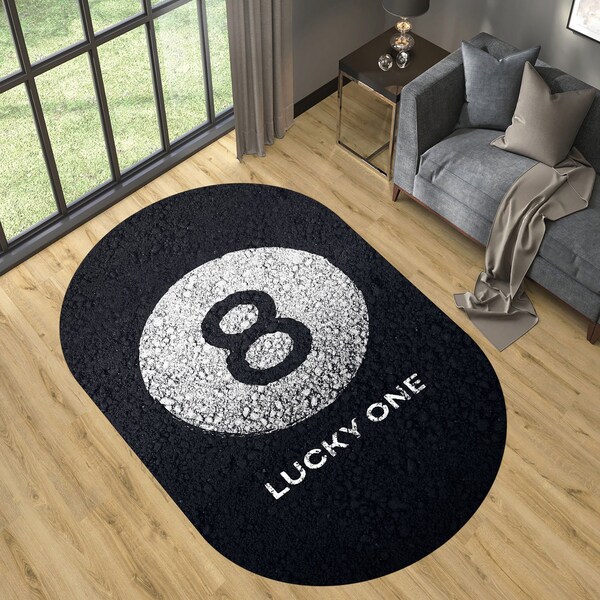 8 Ball Billiards Rug - Etsy