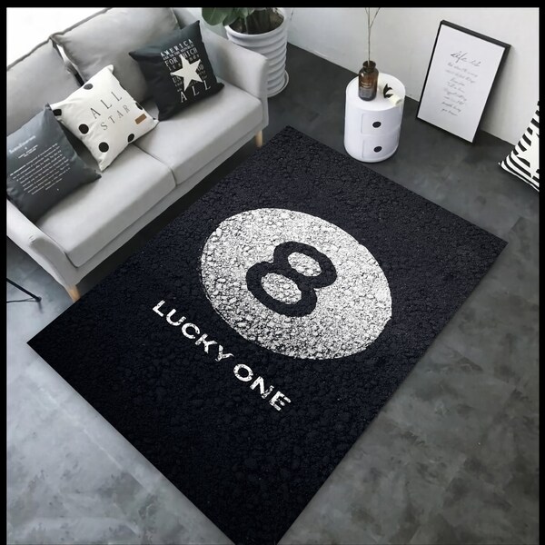 8 Ball Billiards Rug - Etsy