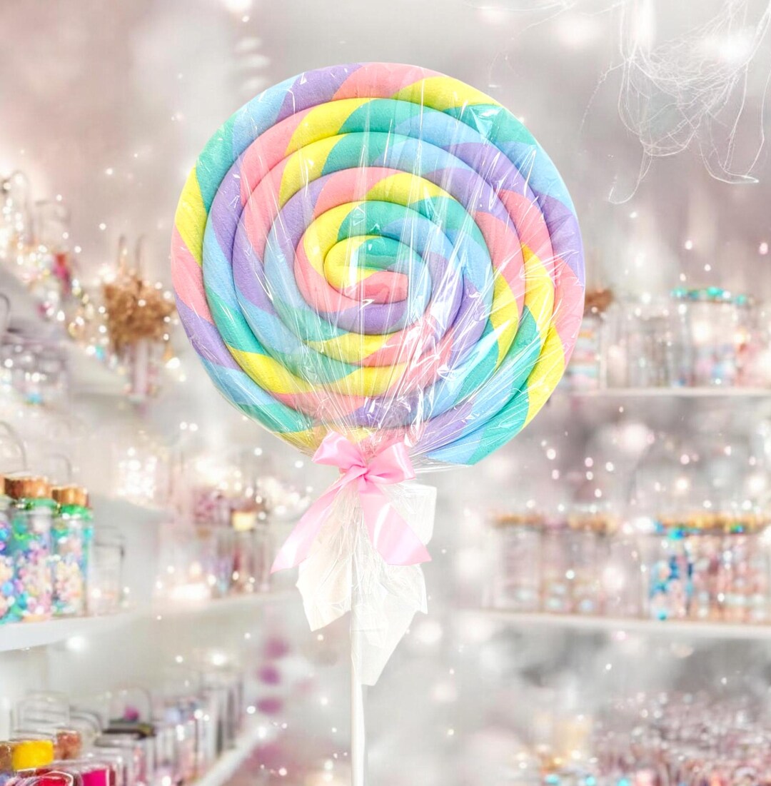 Giant Fake Lollipop - Candy Land Prop - Unicorn Lollipop / Candy Party ...