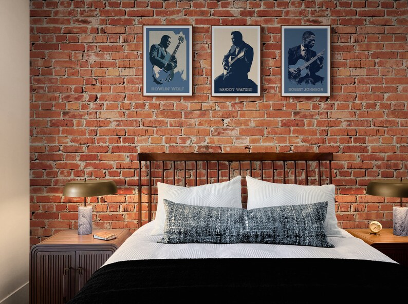 Set of Three Bluesmen Prints Vintage Blues Wall Art Blues Singer Print ...