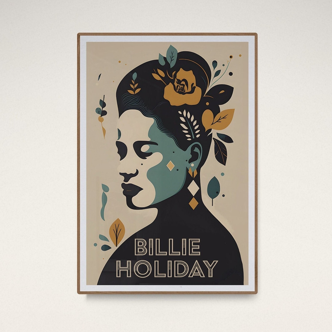 Billie Holiday Art Print Vintage Wall Art Jazz Singer Print Retro Music ...