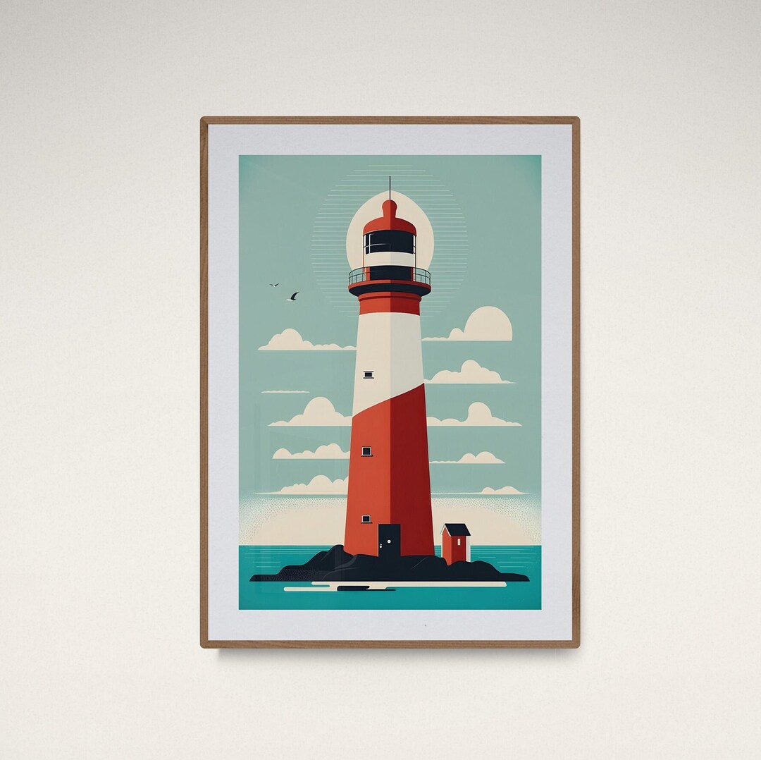 Lighthouse Digital Print Nautical Modern Print Lighthouse Wall Art ...