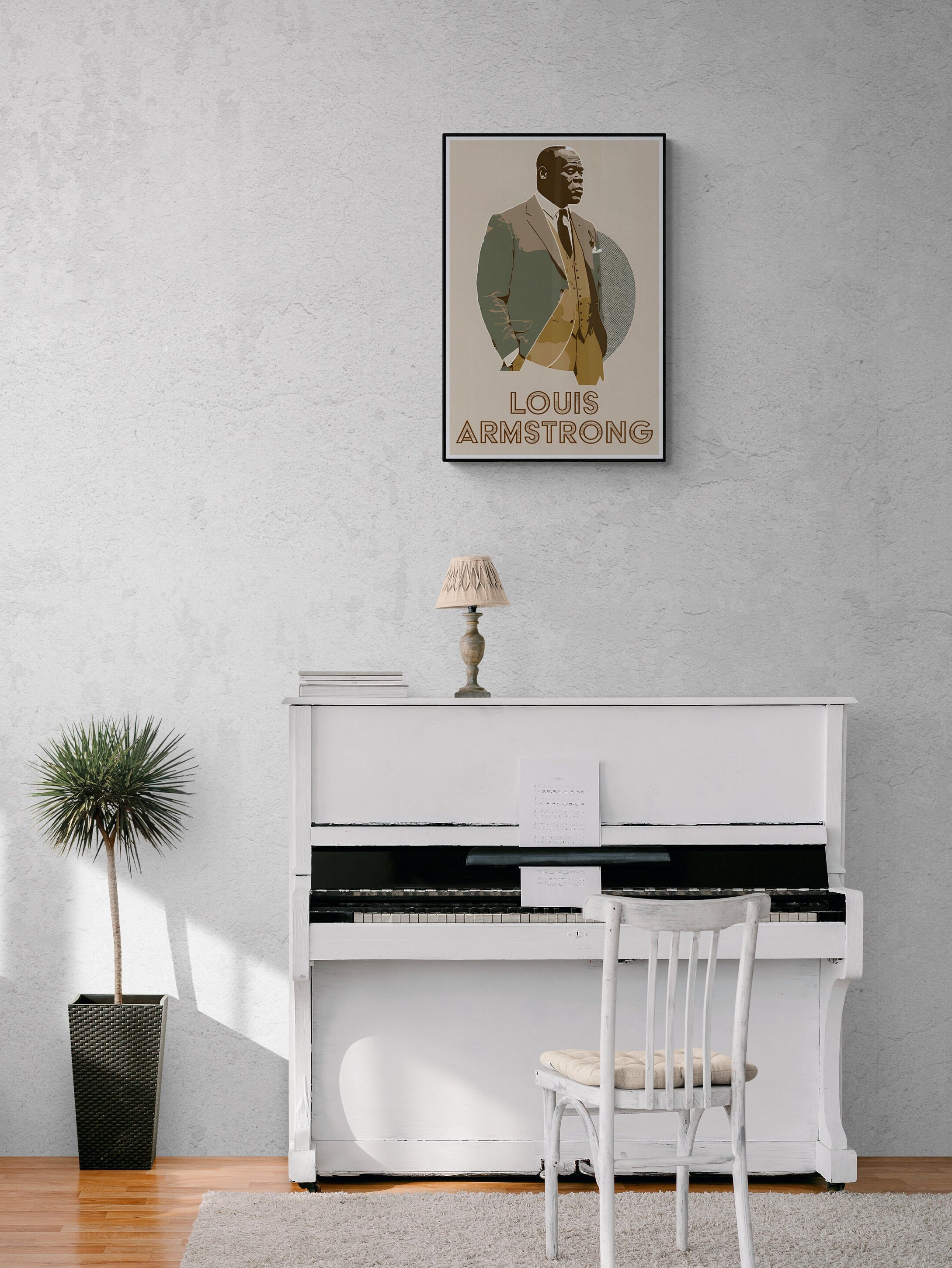 Louis Armstrong Art Print Vintage Wall Art Jazz Singer Art Retro Music ...