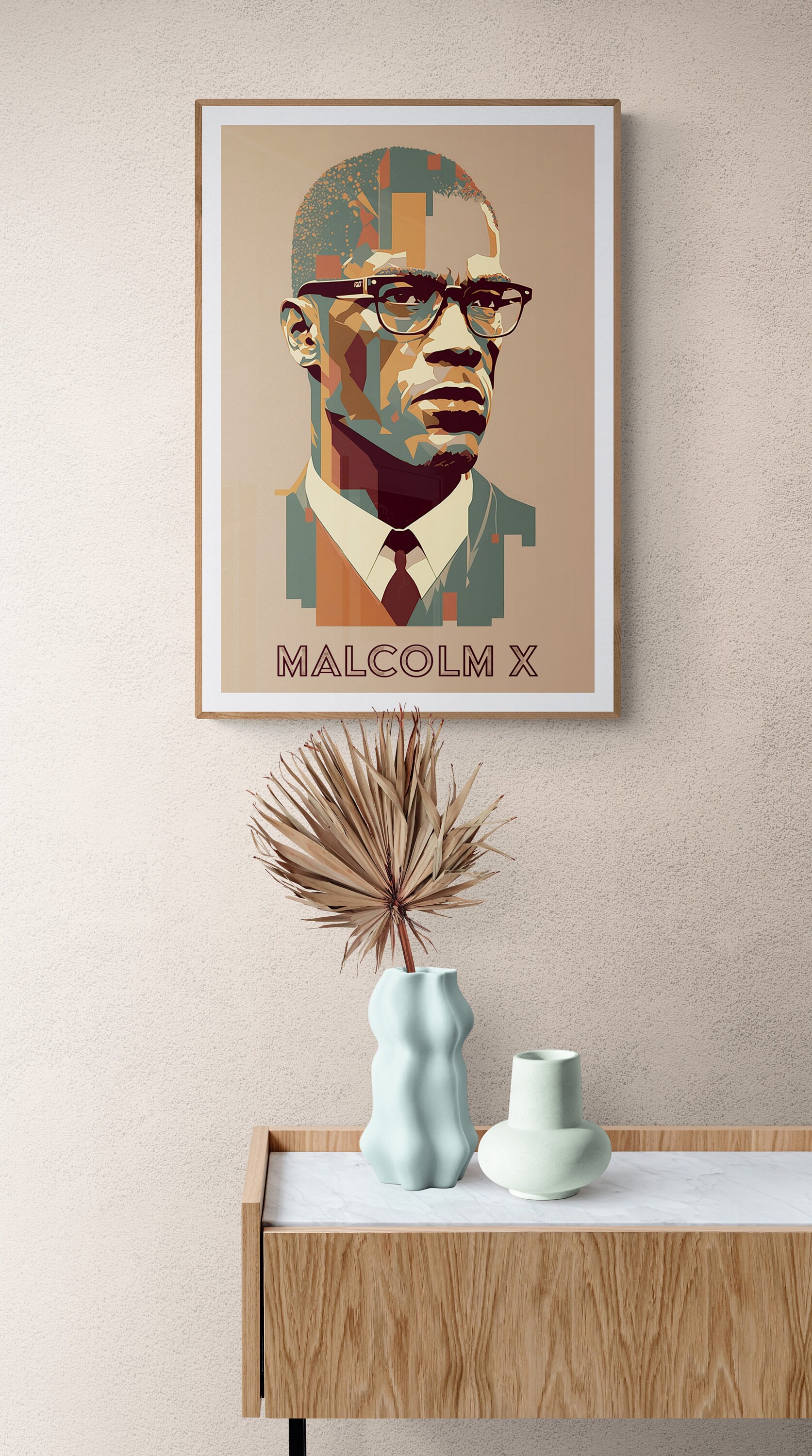 Malcolm X Print African American Icon Wall Art Malcolm X Poster Civil ...