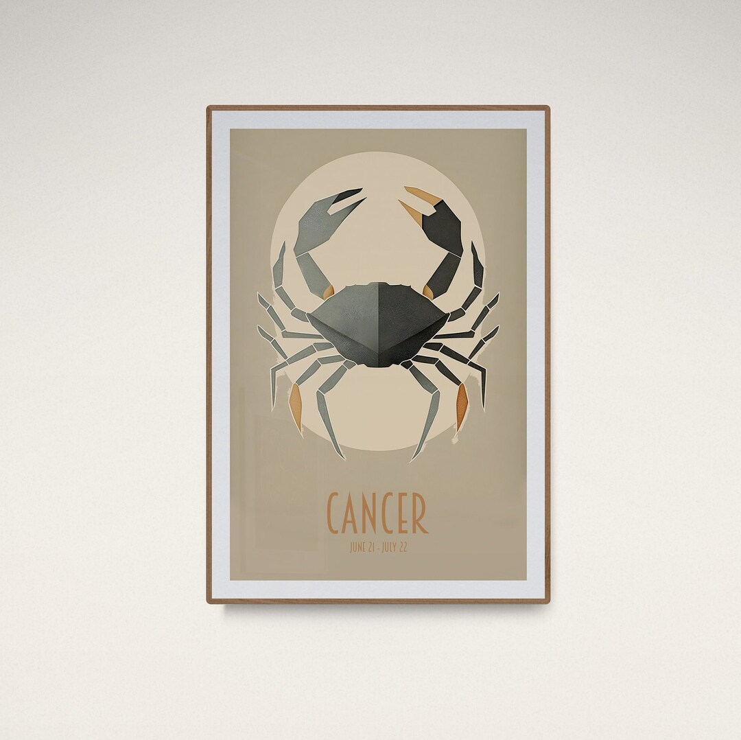 Cancer Zodiac Poster Star Sign Gift Cancer Digital Print Zodiac Wall ...