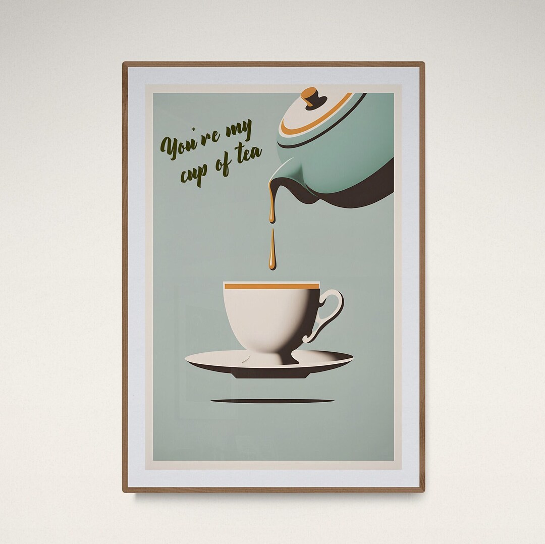 Tea Poster Mid-century Home Decor Tea Shop Print Retro Wall Art ...