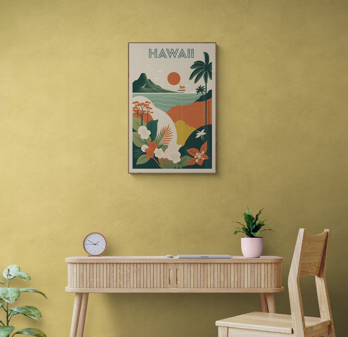 Hawaii Digital Print Vintage Wall Art Hawaii Wall Art Retro Wall Art ...