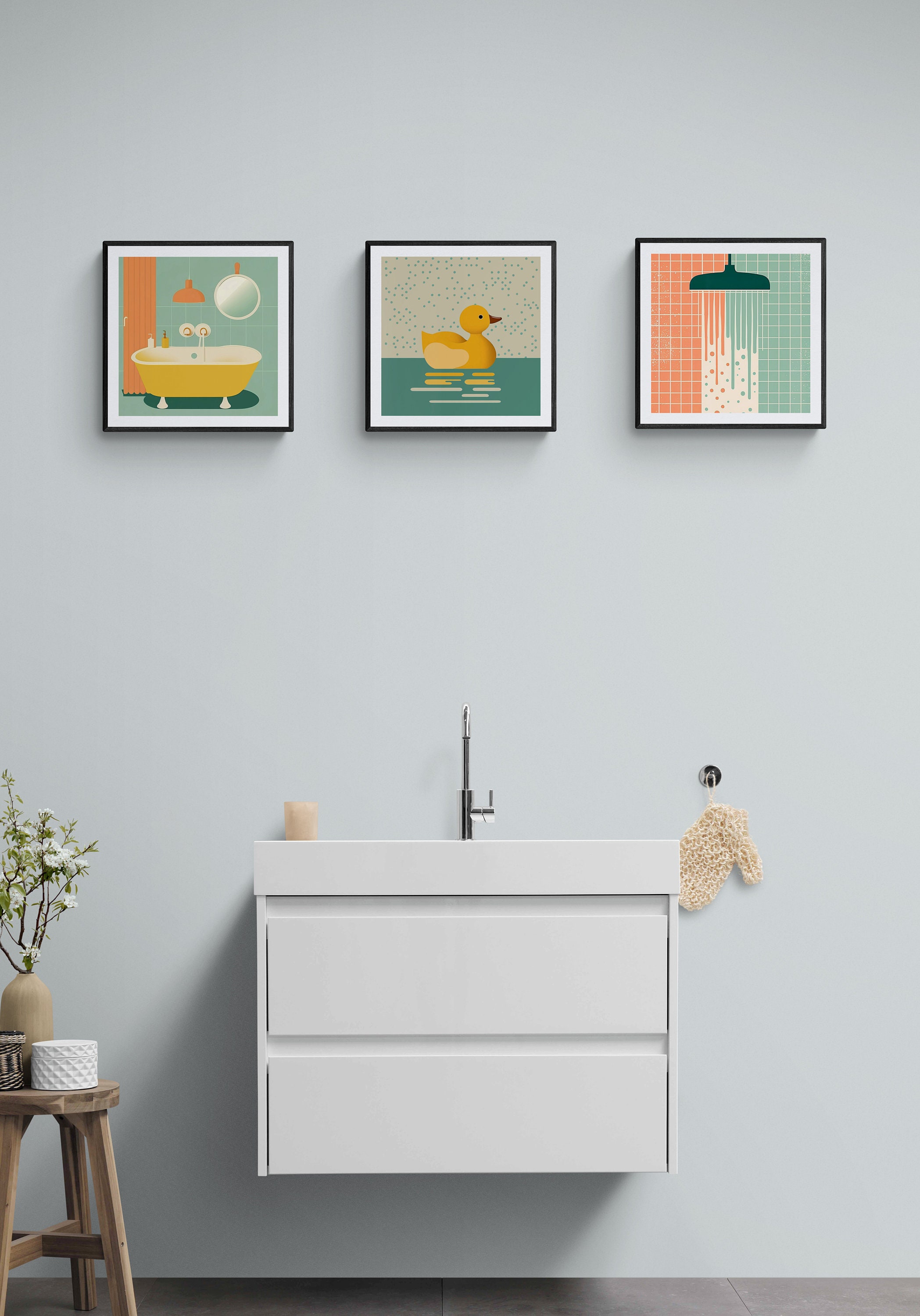 Set of 3 Bathroom Prints Bathroom Wall Decor Instant Download Wall Art ...