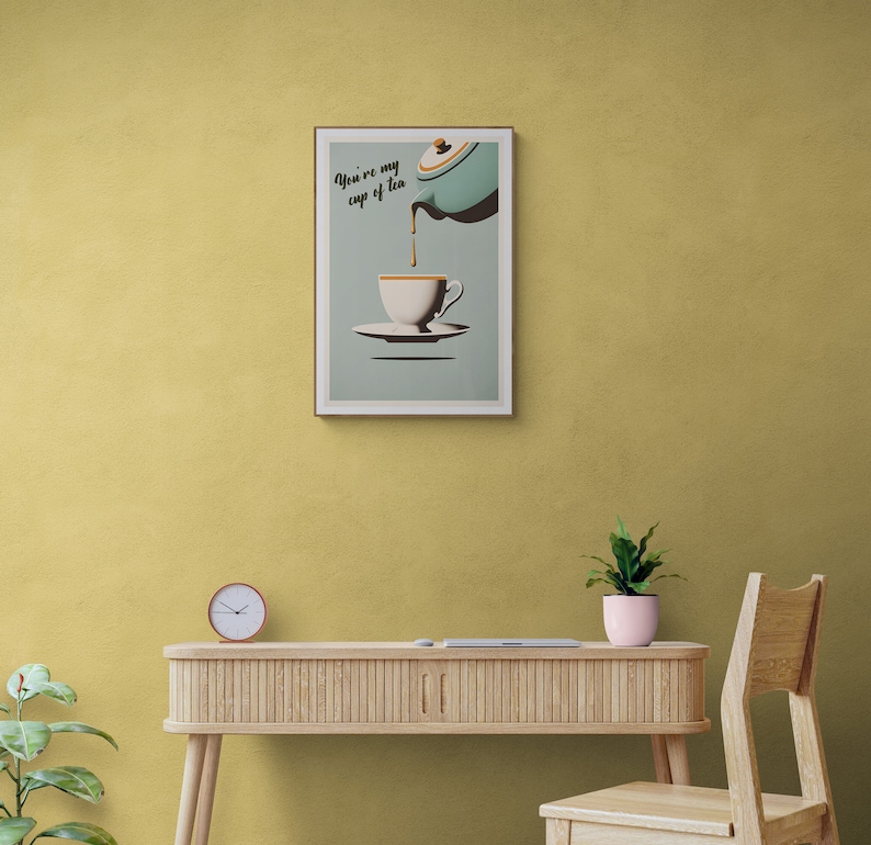Tea Poster Mid-century Home Decor Tea Shop Print Retro - Etsy