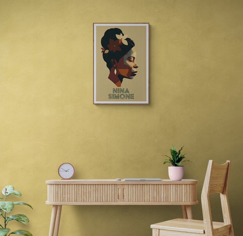 Nina Simone Art Print Vintage Wall Art Jazz Singer Print Retro Music ...