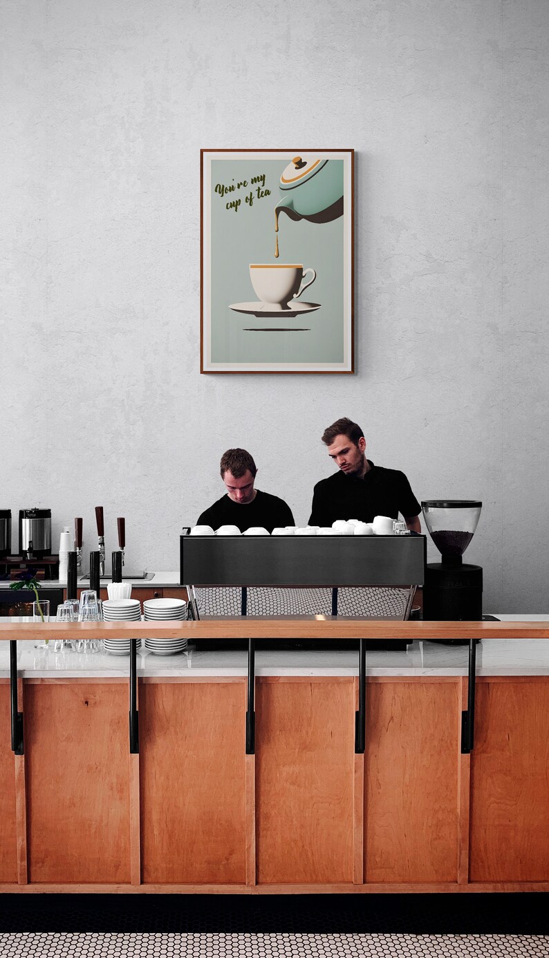 Tea Poster Mid-century Home Decor Tea Shop Print Retro - Etsy