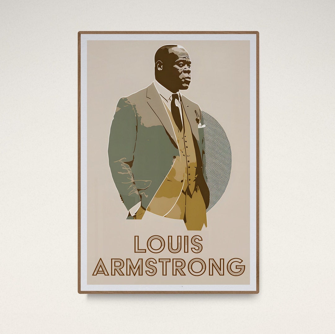 Louis Armstrong Art Print Vintage Wall Art Jazz Singer Art Retro Music ...