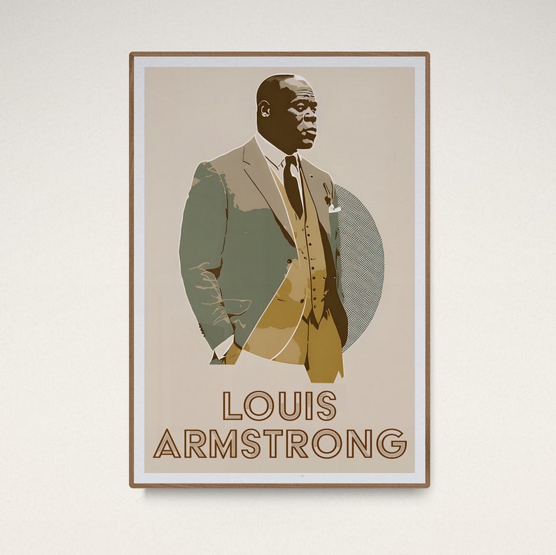 Louis Armstrong Art Print Vintage Wall Art Jazz Singer Art Retro Music ...