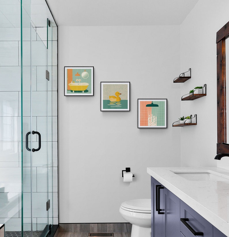 Set of 3 Bathroom Prints Bathroom Wall Decor Instant Download Wall Art ...