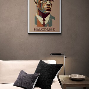Malcolm X Print African American Icon Wall Art Malcolm X Poster Civil ...