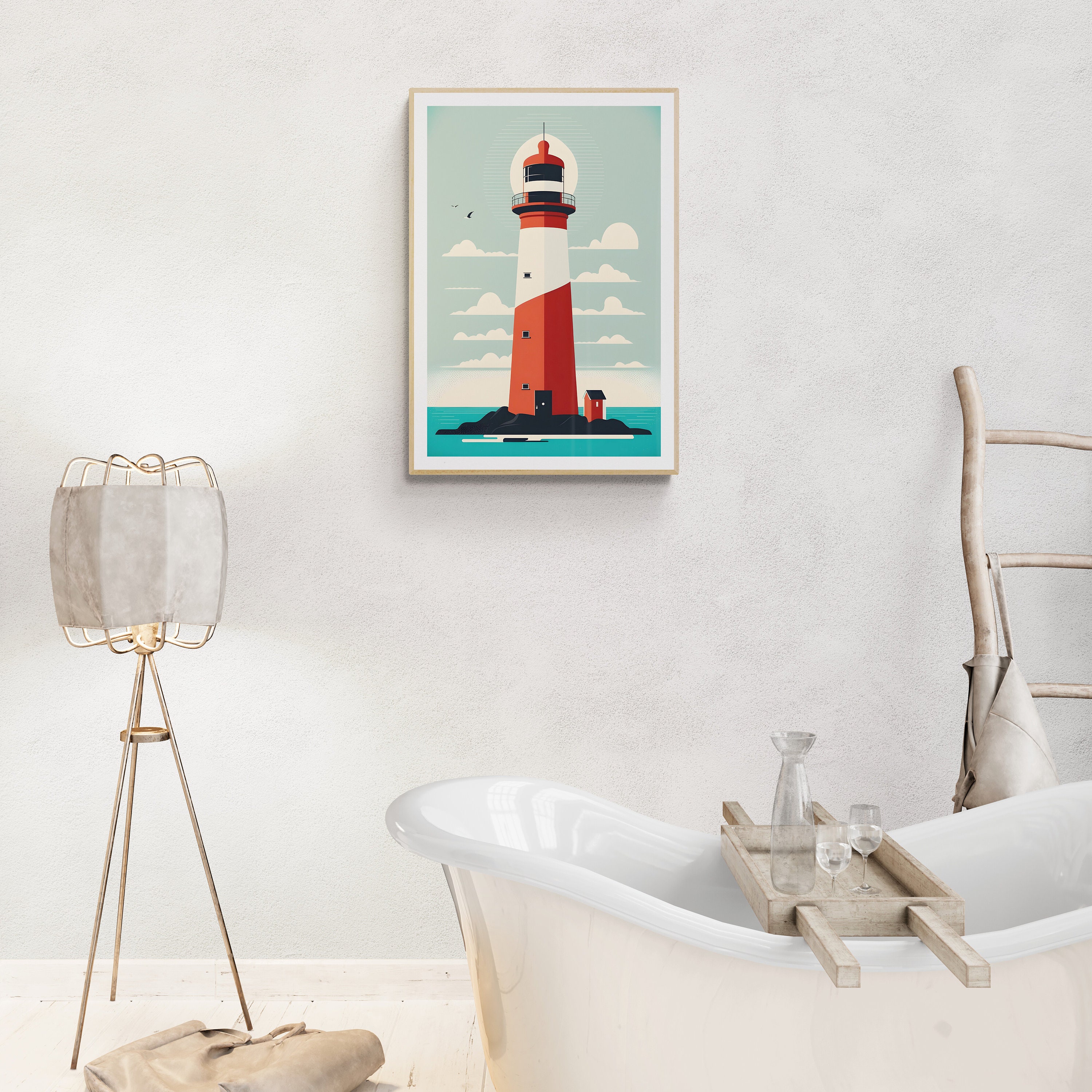 Lighthouse Digital Print Nautical Modern Print Lighthouse Wall Art ...