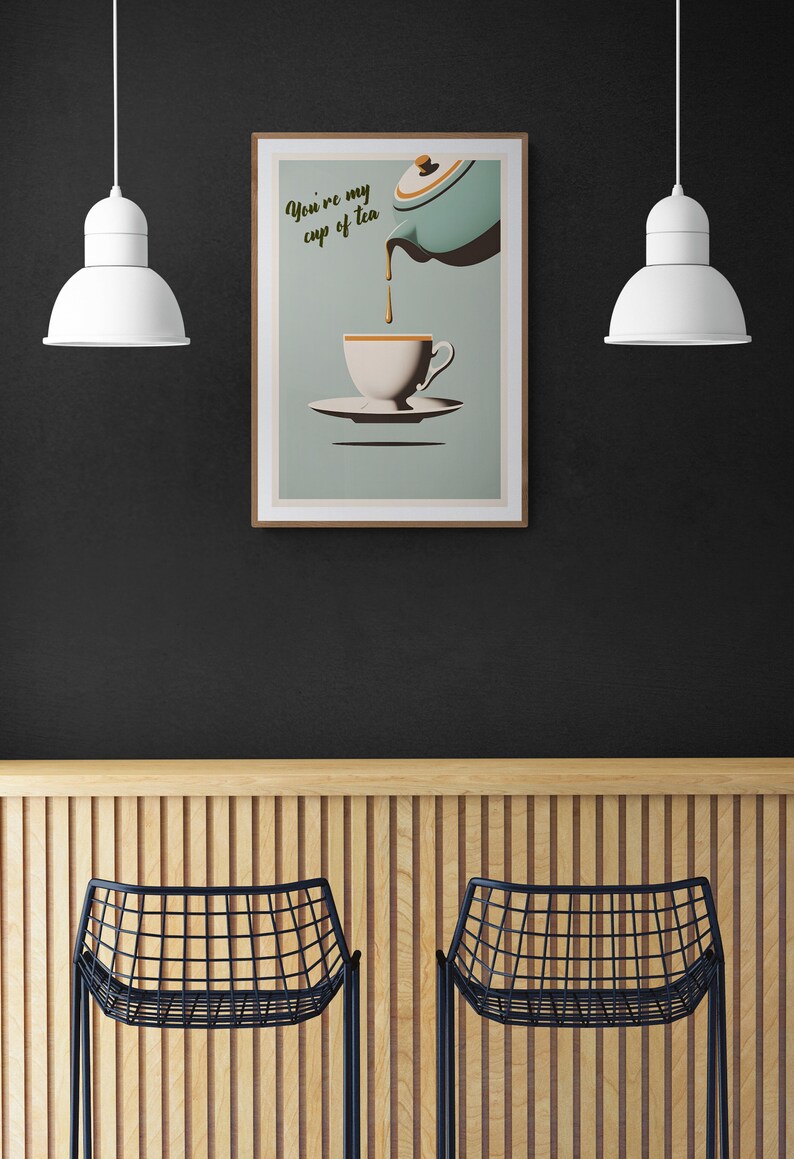 Tea Poster Mid-century Home Decor Tea Shop Print Retro - Etsy