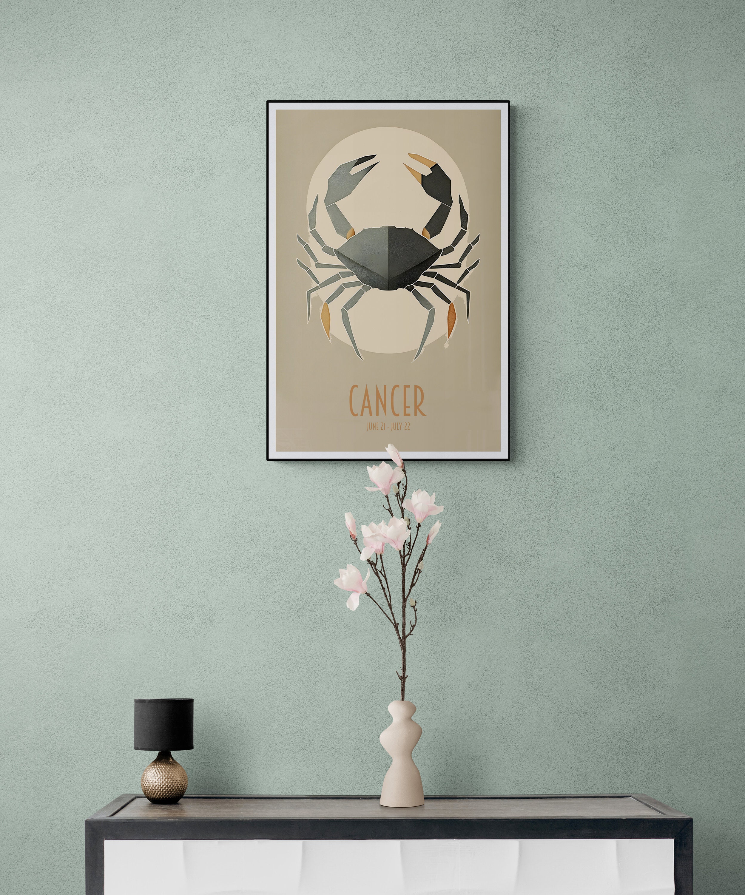 Cancer Zodiac Poster Star Sign Gift Cancer Digital Print Zodiac Wall ...