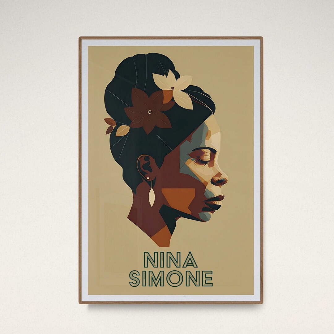Nina Simone Art Print Vintage Wall Art Jazz Singer Print Retro Music ...