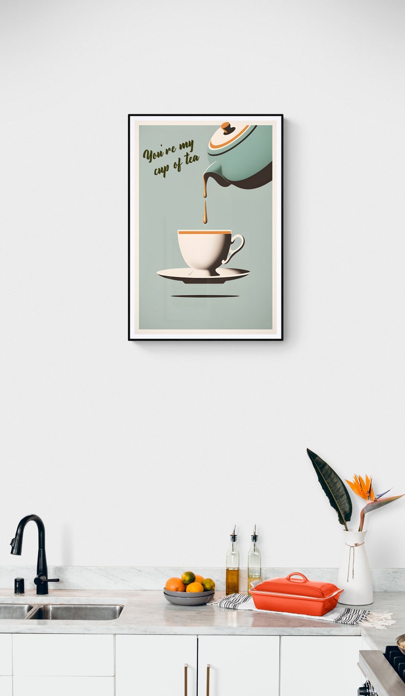 Tea Poster Mid-century Home Decor Tea Shop Print Retro - Etsy