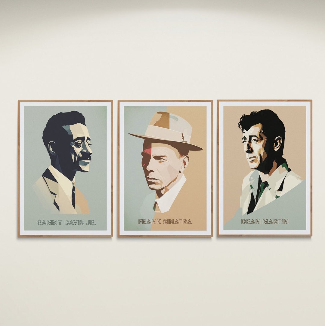 The Rat Pack Prints Set of 3 Jazz Prints Frank Sinatra Dean Martin ...