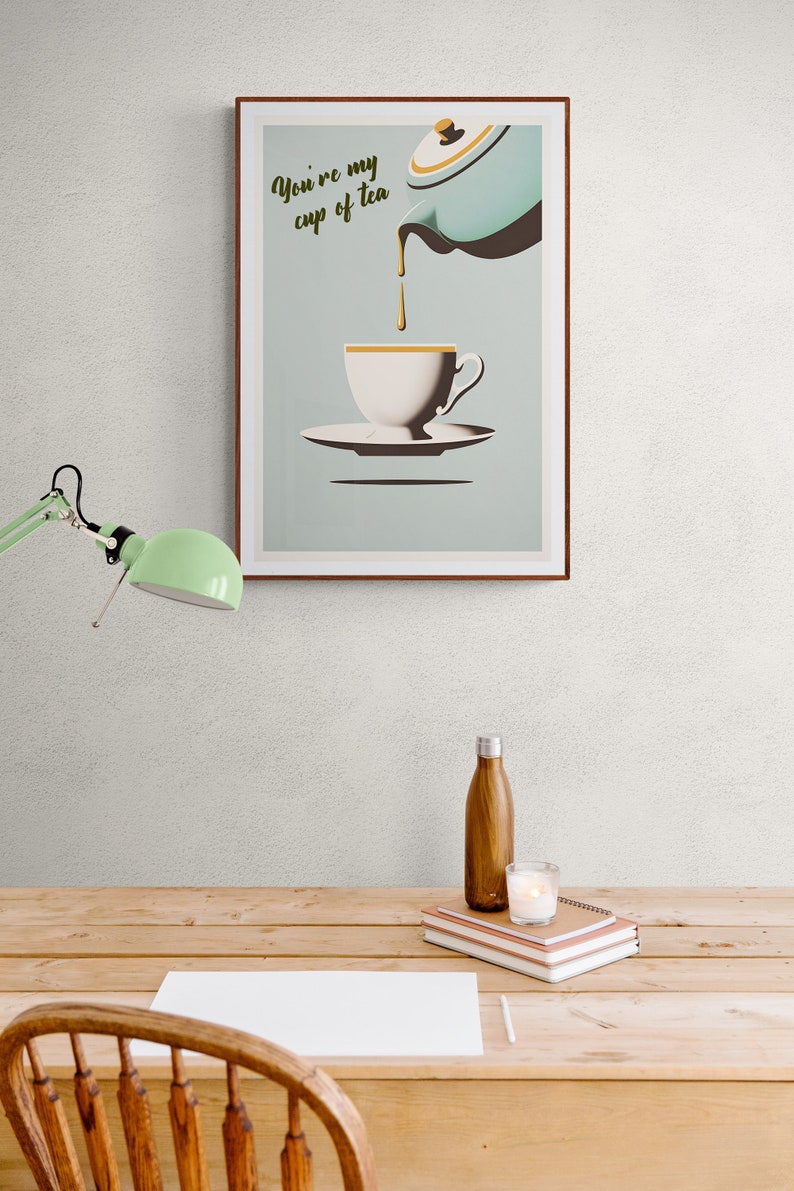 Tea Poster Mid-century Home Decor Tea Shop Print Retro - Etsy