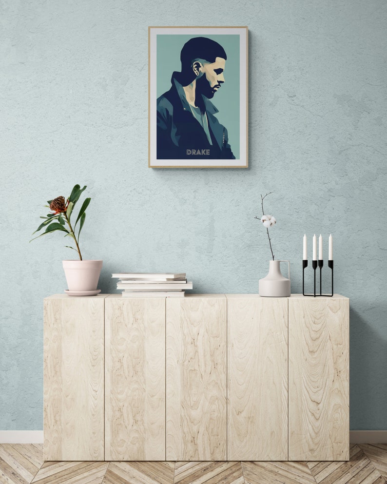 Drake Digital Print Pop Wall Art Drake Poster Pop-rap Music Wall Art ...