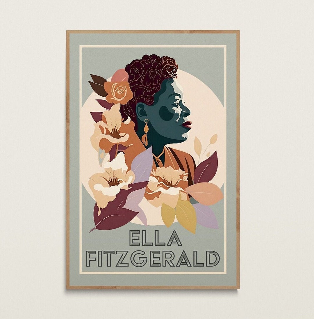 Ella Fitzgerald Art Print Vintage Wall Art Jazz Singer Print Retro ...