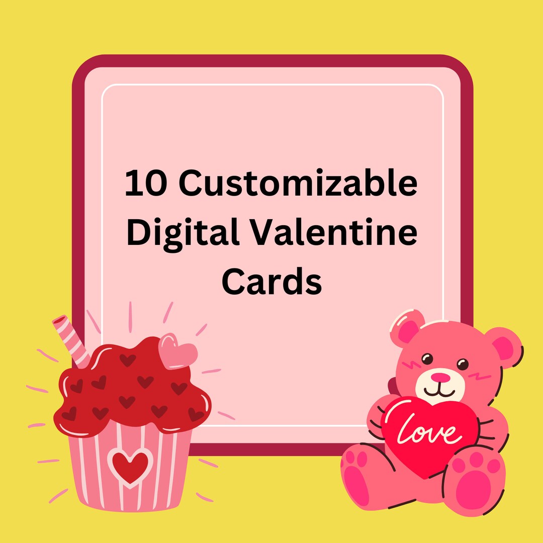 10 Valentines Day Card Pack, Printable Valentine Card, Digital Download ...