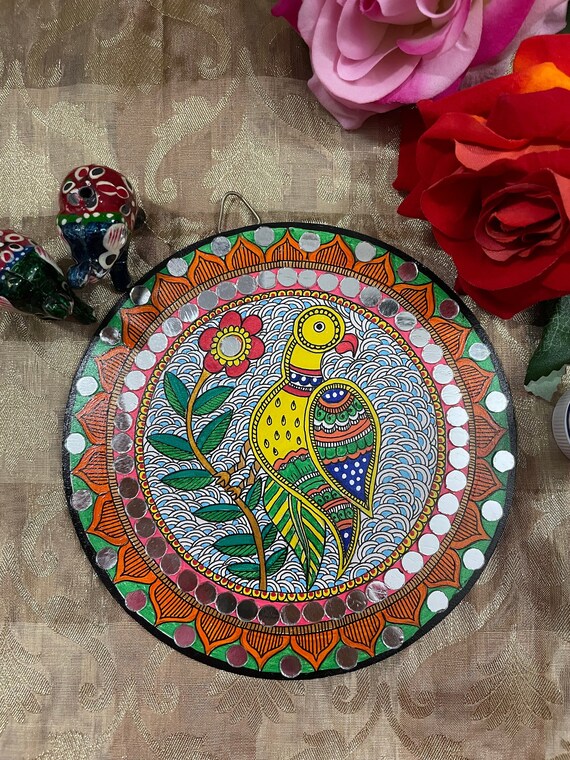 Madhubani Bird Painting Indian Folk Art Mithila Art Hanmade - Etsy