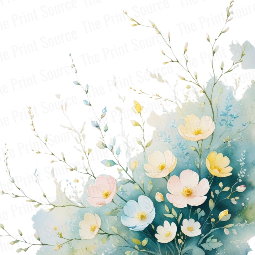 Watercolor Floral Corner PNG Clipart, Spring Flower Bouquet Digital ...