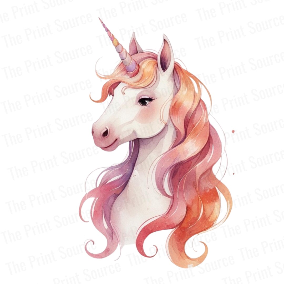 Magical Unicorn Watercolor PNG | Fantasy Clipart for DIY Crafts ...
