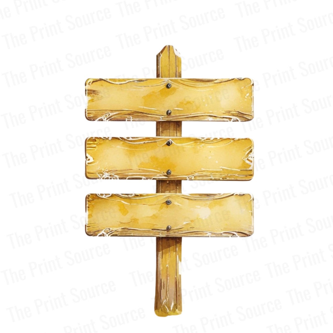 Watercolor Wooden Sign PNG, Rustic Direction Signpost Clipart ...