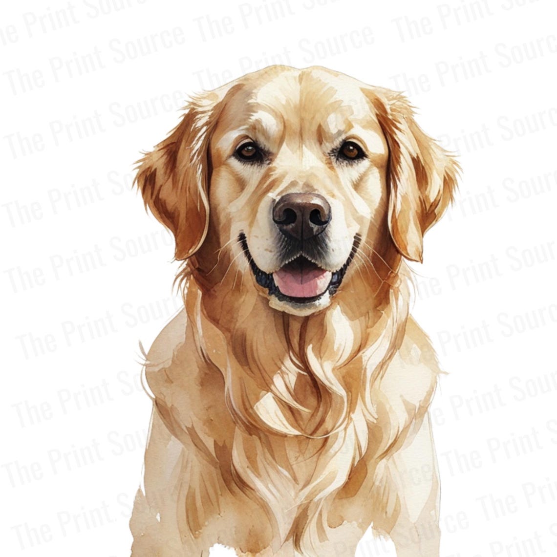Golden Retriever Watercolor PNG Clipart | Digital Pet Portrait | Cute ...