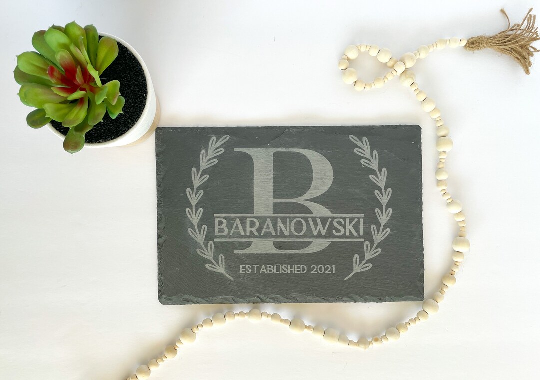 8x12 Inch Etched Slate Charcuterie Board - Customizable Handcrafted ...