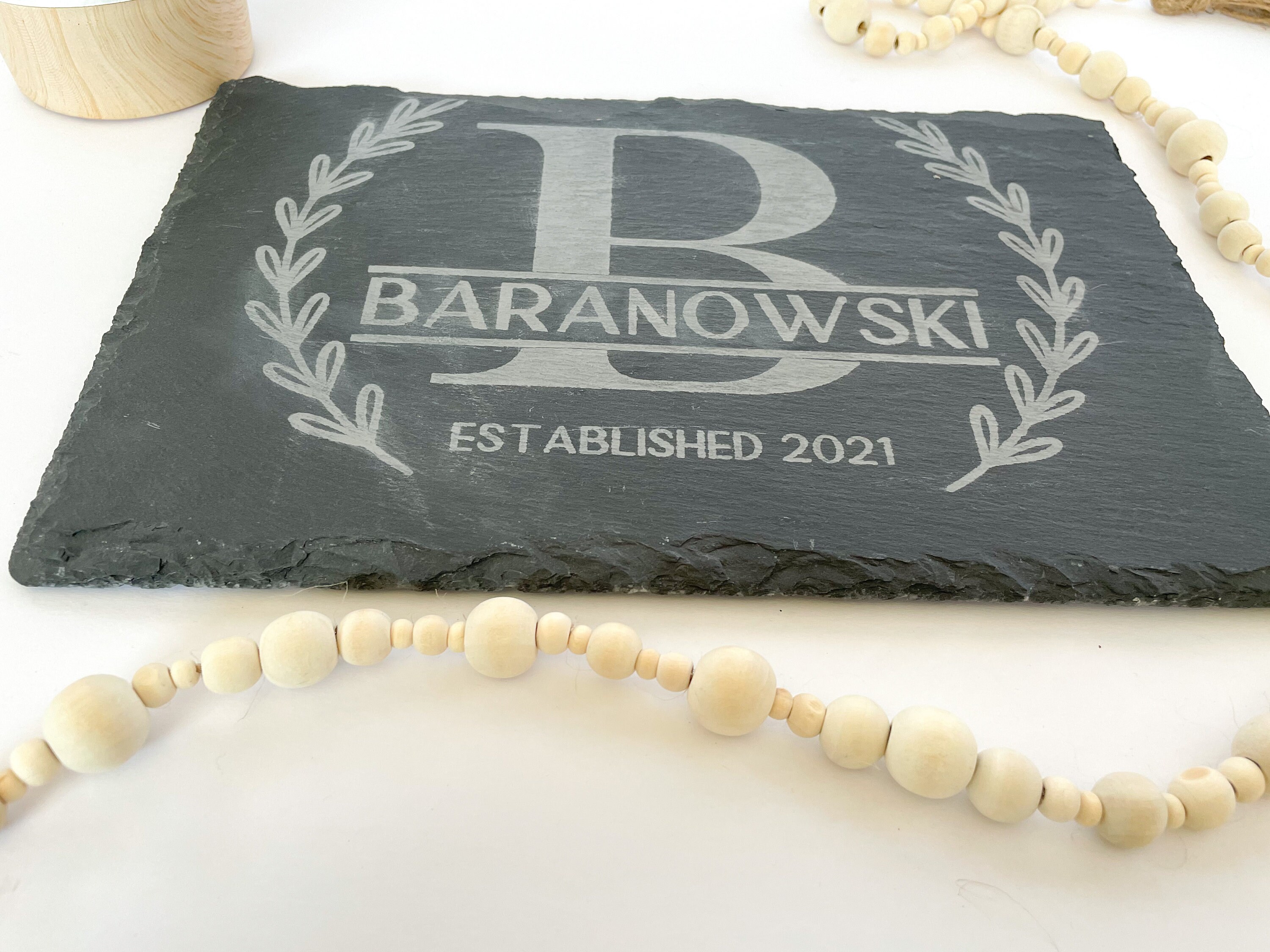 8x12 Inch Etched Slate Charcuterie Board - Customizable Handcrafted ...