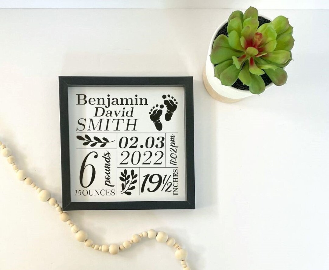 Print Only - Birth Announcement, Newborn Birth Stats, Nursery Wall Art ...