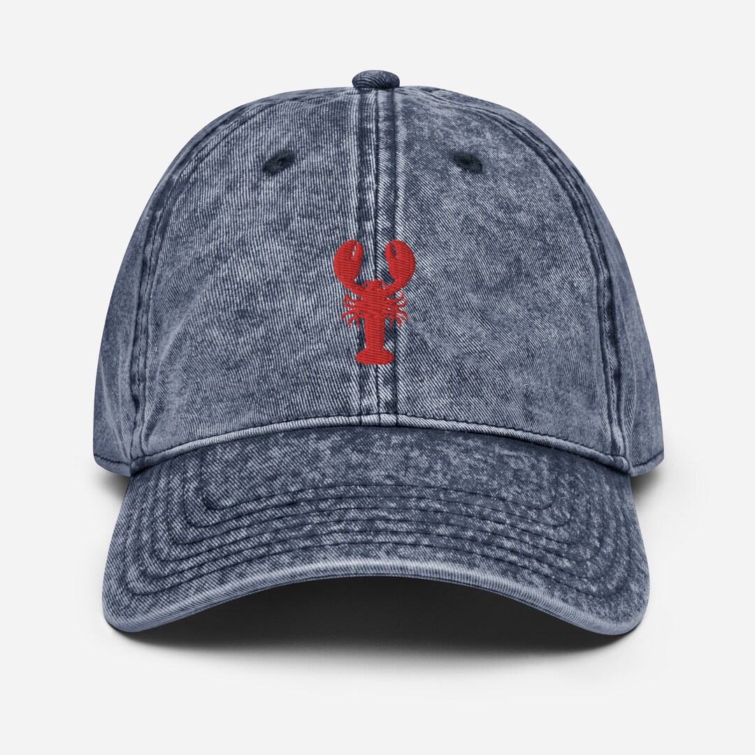 Lobster Embroidered Vintage Cap Lobster Dad Hat Lobster Hat Crap Hat ...