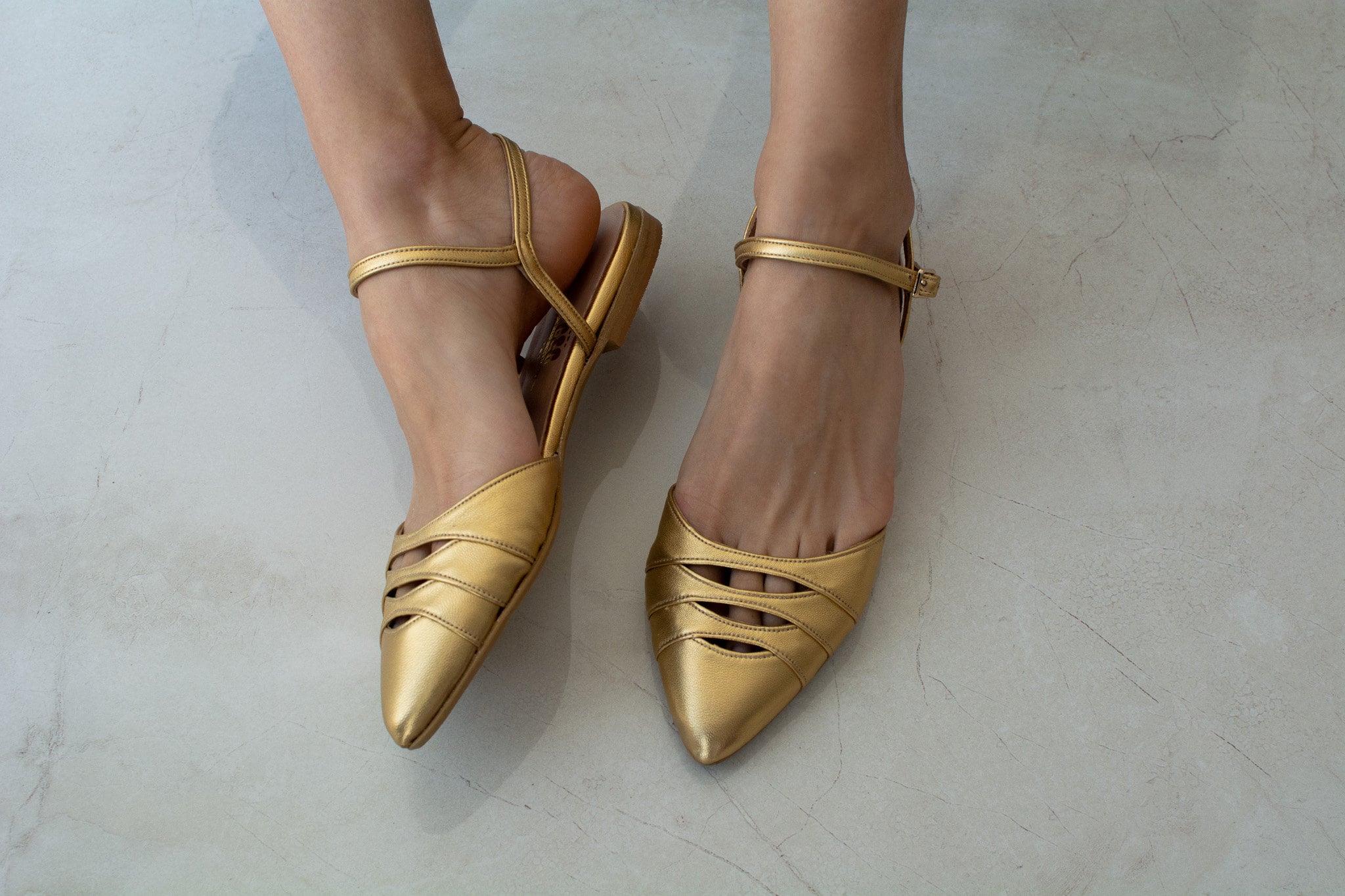 Gold Leather Ballet Flat ,handcrafted , Premium , Women Shoes - Etsy