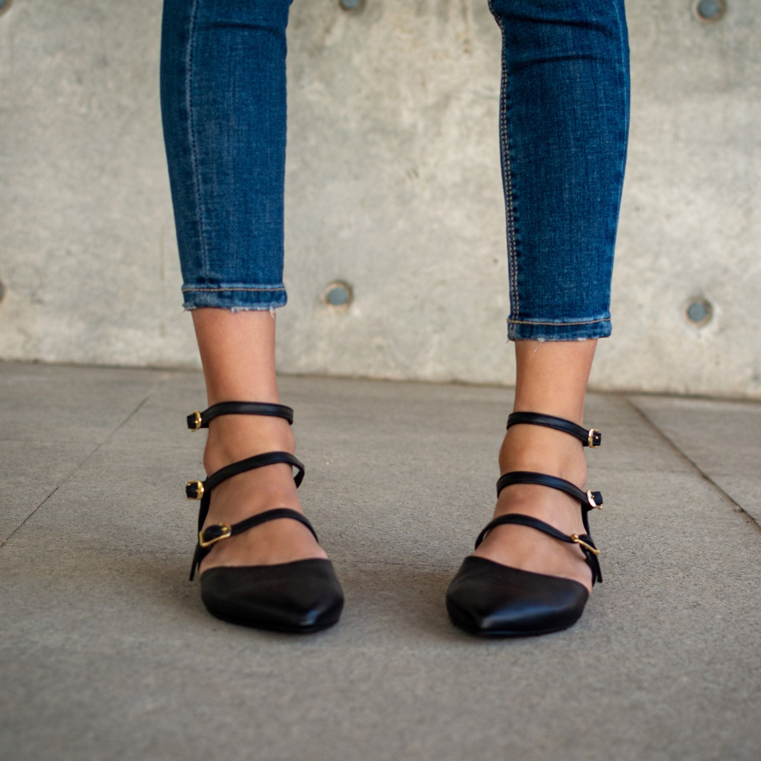 Black Leather Ballet Flat handcrafted Premium Women Shoes - Etsy